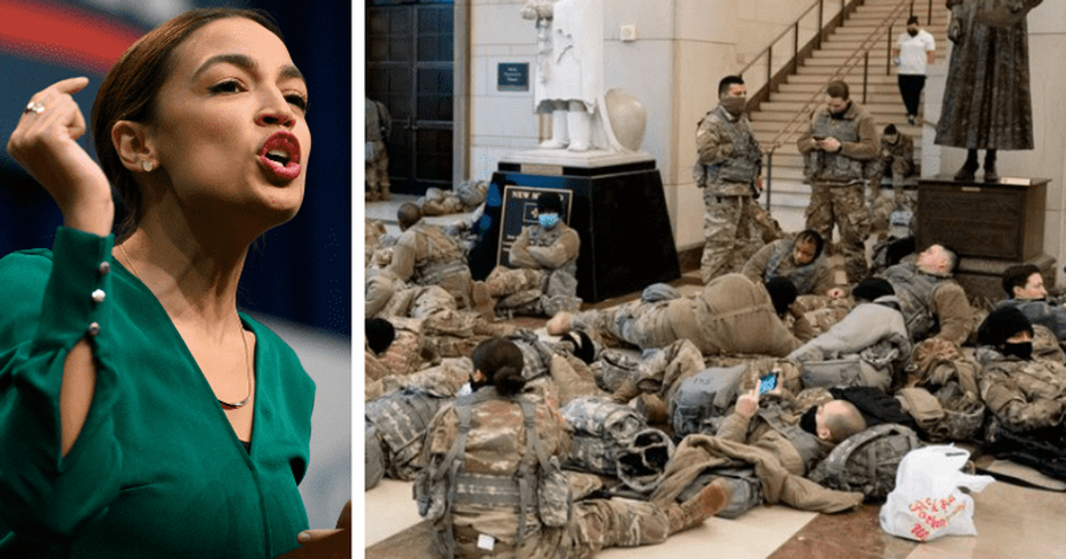 'Not OK': AOC outraged after National Guardsmen sent to garage with 1 ...