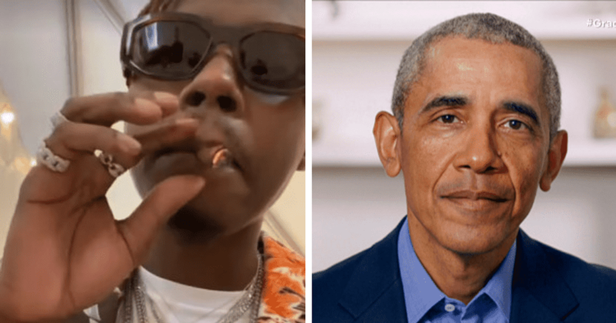 Trap Beckham, manager TJ Chapman share pics of smoking pot at Barack ...