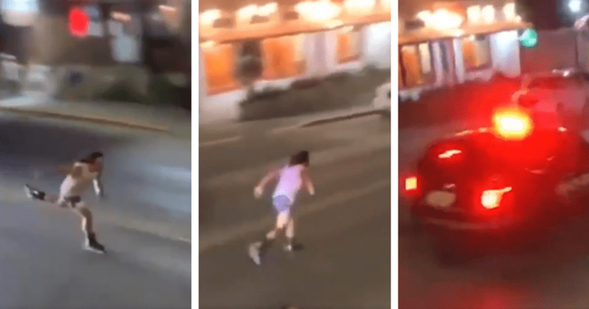 Viral TikTok video shows Wisconsin man rollerblading away from pursuing ...