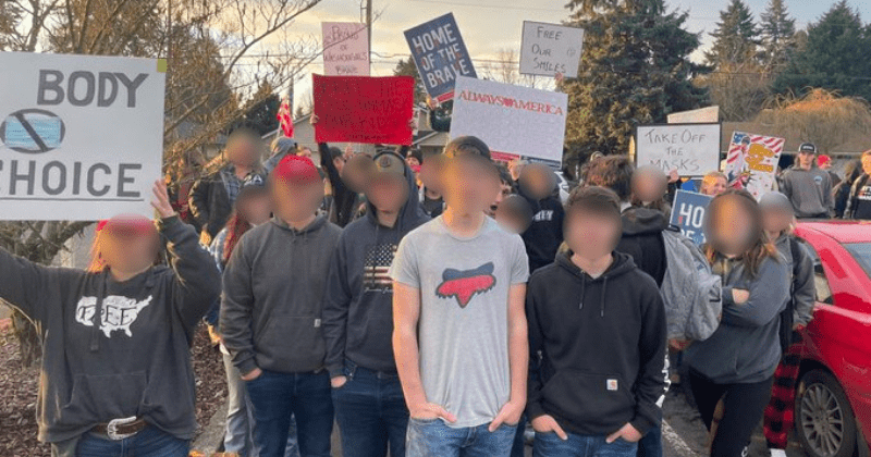 BIPARTISAN REVOLUTION: Protests grow as students revolt against mask ...