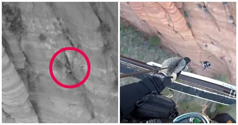 Viral video shows climber being rescued from cliff face after HORROR ...