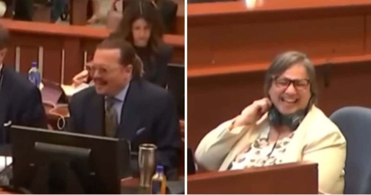 Heartwarming video of Johnny Depp making court stenographer Judy laugh ...