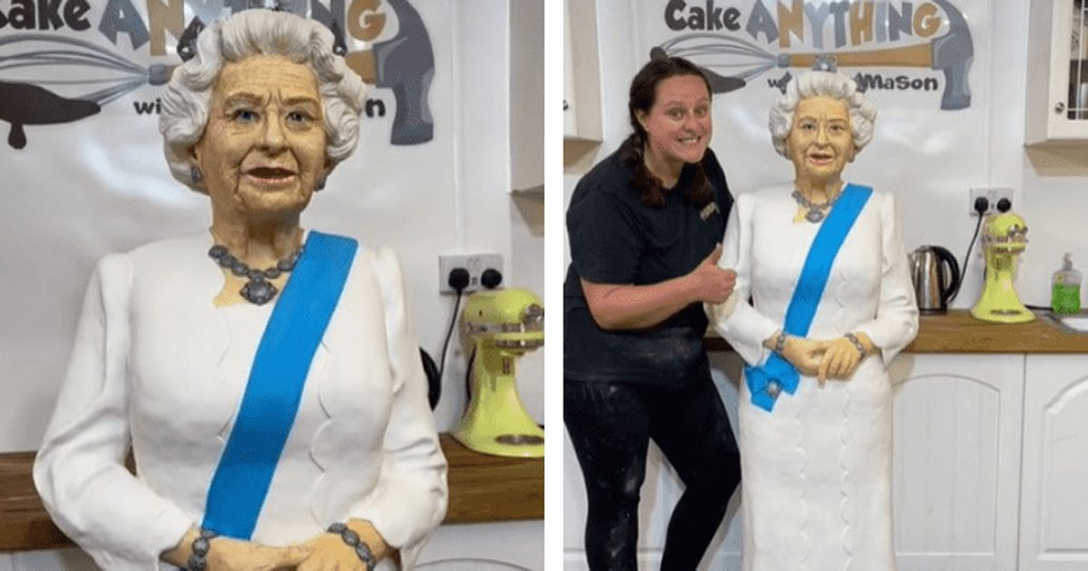 TikToker's hyper-realistic life-sized cake to mark the Queen's Platinum ...