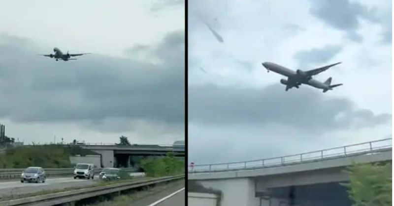 Optical delusion: Plane seemingly stuck in air sparks bizarre theory ...