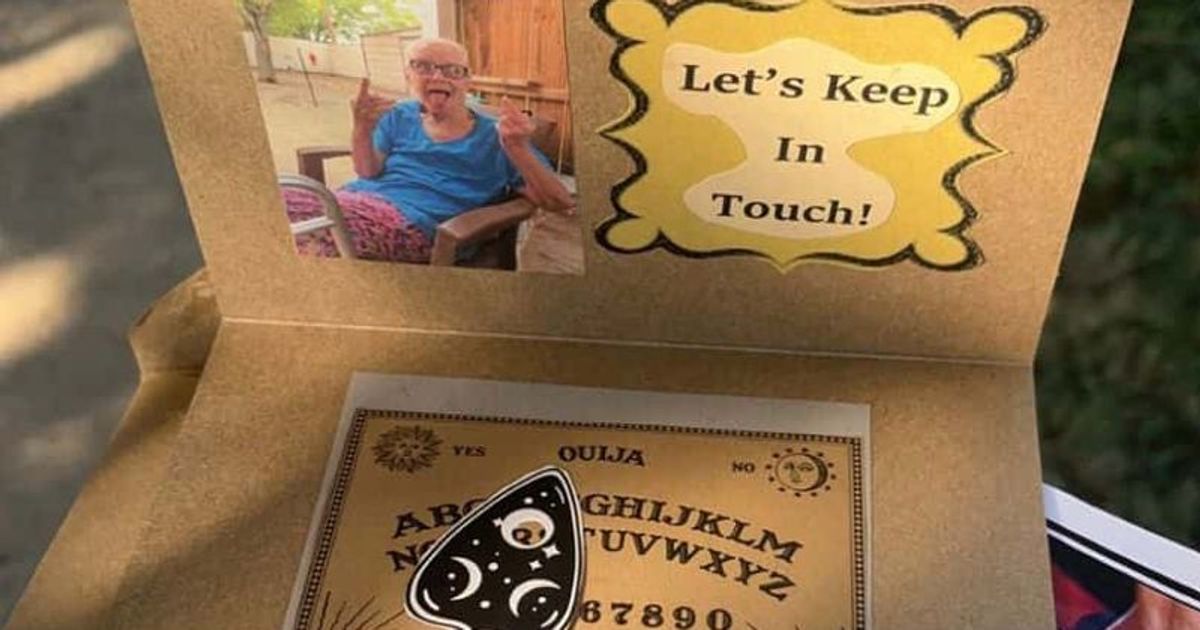‘Let’s keep in touch’: Cancer-stricken grandmom made Ouija boards for her funeral guests as ...