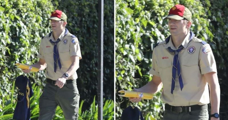 ON MY HONOR AS A SCOUT! Ashton Kutcher wears Boy Scouts of America ...