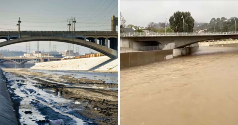 Iconic dry LA riverbed shown in 'Grease' and 'Terminator 2' flooded as ...