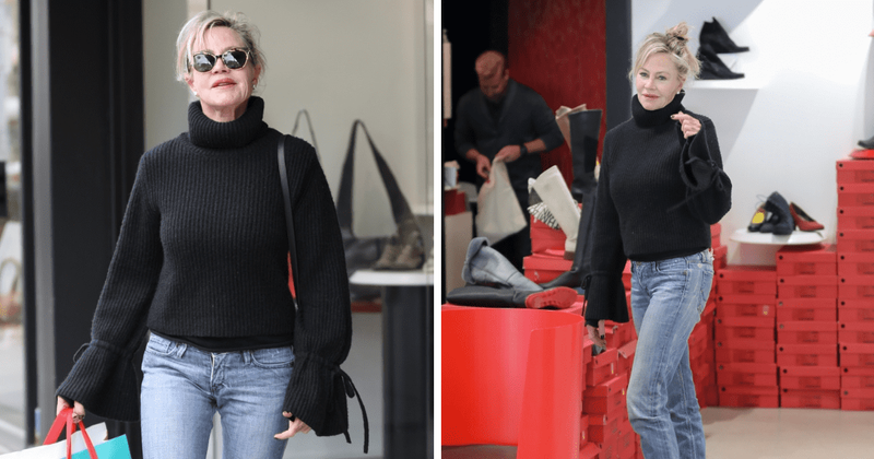Melanie Griffith steps out in a chic turtleneck and jeans in LA | MEAWW