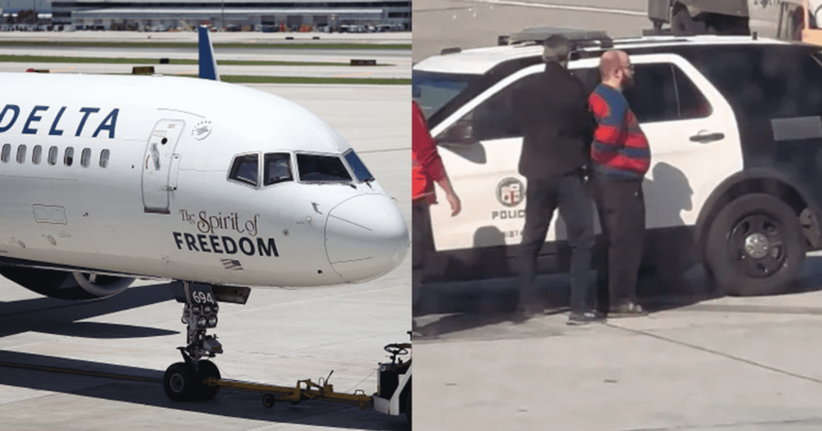 DELTA DANGER: Passenger arrested at LAX for opening plane's emergency ...