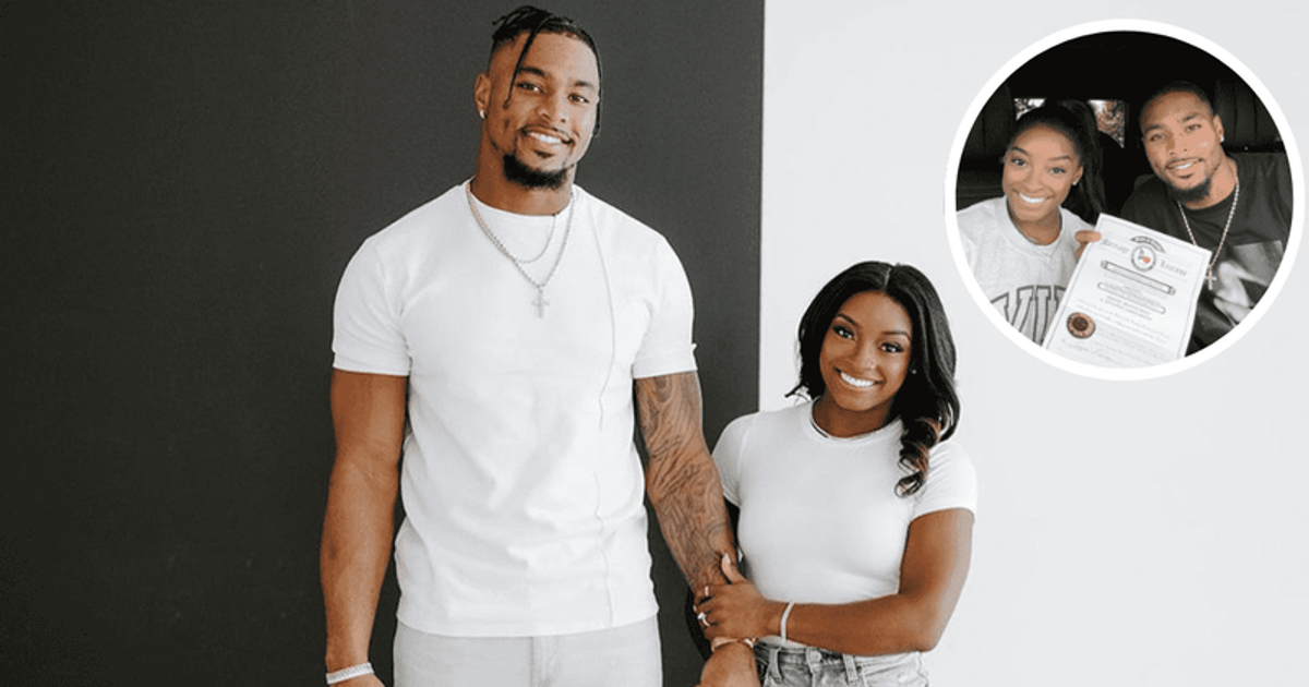 Simone Biles and fiance Jonathan Owens show off marriage license | MEAWW