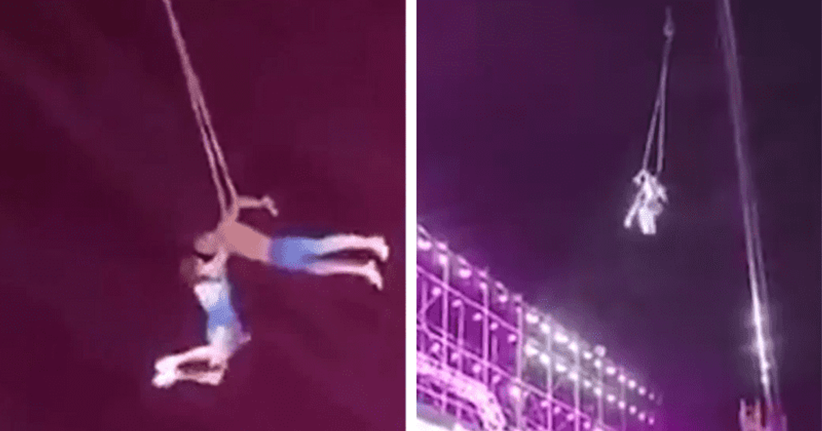 Trapeze artist falls to her death from 30ft after husband failed to ...