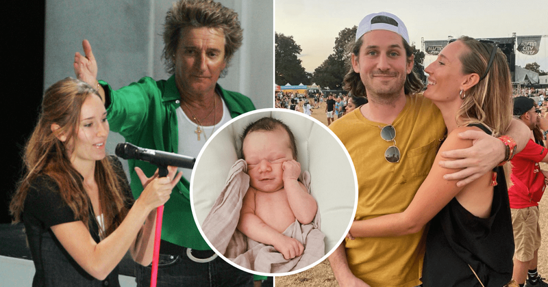 Rod Stewart's daughter Ruby welcomes baby boy with fiancé Jake Kalic ...