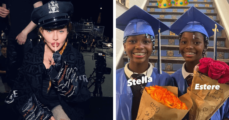 Madonna's a proud mom as her twin daughters Stella and Estere graduate ...