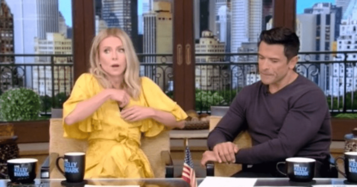 Live's Kelly Ripa suffers awkward wardrobe malfunction while discussing ...
