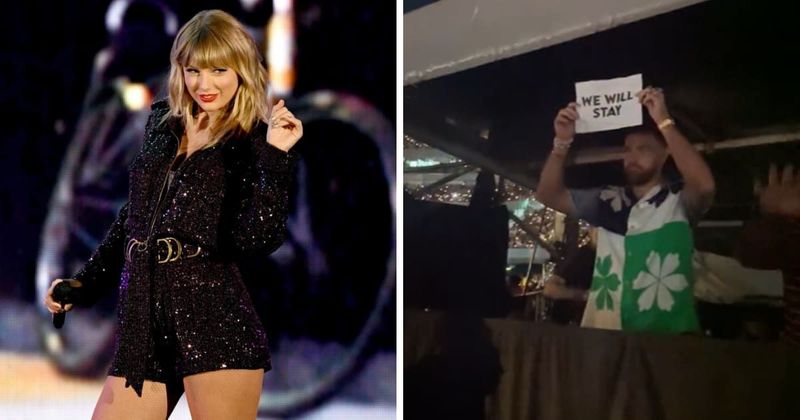 Internet dubs Travis Kelce 'head-to-toe Swiftie' as he holds 'We Will ...