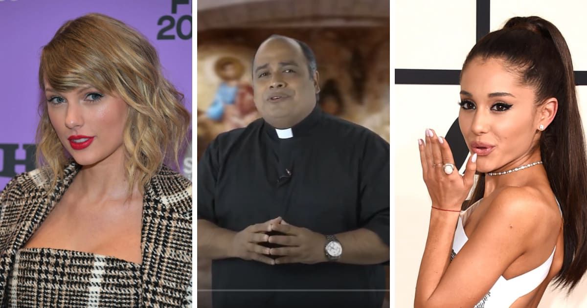 You can't make this up: Swifties 'find out' that priest blocking ...